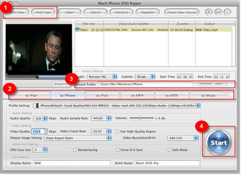 User Guide of MacX iPhone DVD Ripper – How to Rip DVD to iPhone, iPod, iPad on Mac OS